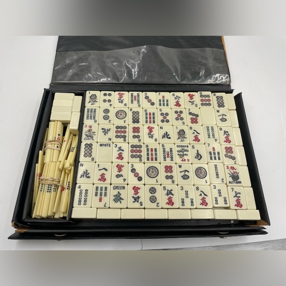 Games | Japanese Mah Jong Tile 14 Tile Set Rare Style Case Japanese Mah Jong Tile | Poshmark